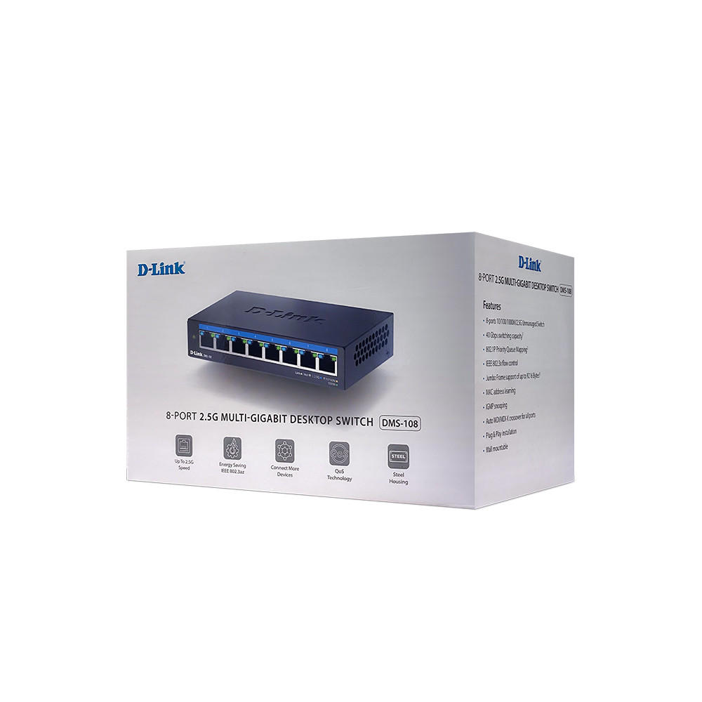 D-LINK DMS-108 8-Port 25G Multi-Gigabit Desktop Switch | Ηλεκτρονικά,gadgets,κλπ - το μεγαλυτερο ...